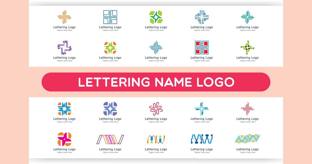 Lettering Name Logo Bundle #16 Bundle · Creative Fabrica