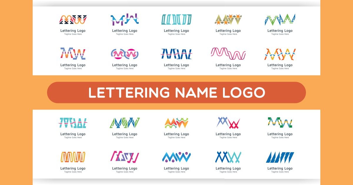 Lettering Name Logo Bundle #30 Bundle · Creative Fabrica