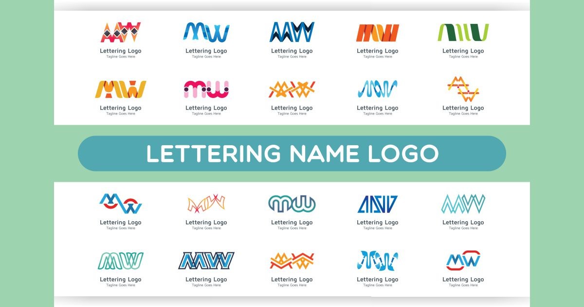Lettering Name Logo Bundle #37 Bundle · Creative Fabrica