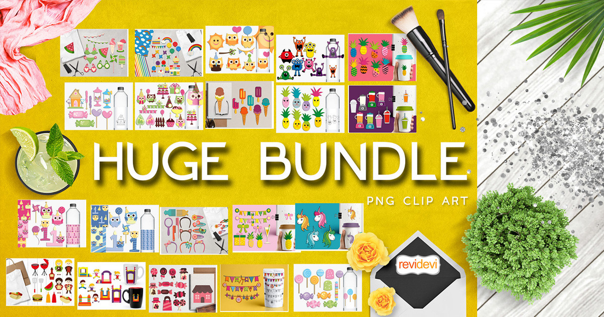 Birthday Illustrations Huge Bundle Bundle · Creative Fabrica