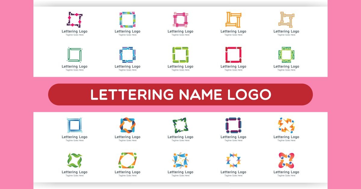 Lettering Name Logo Bundle #60 Bundle · Creative Fabrica