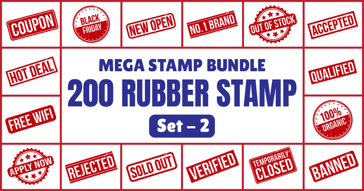 Rubber Stamp Bundle Set 2 Bundle · Creative Fabrica