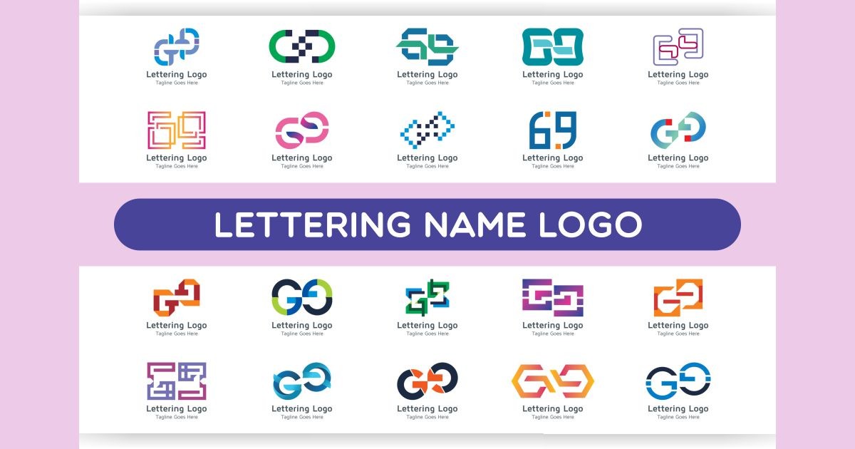 Lettering Name Logo Bundle #75 Bundle · Creative Fabrica
