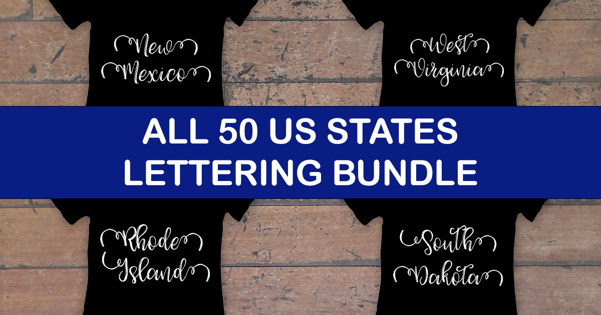 All 50 US States Lettering Bundle 01 Bundle · Creative Fabrica