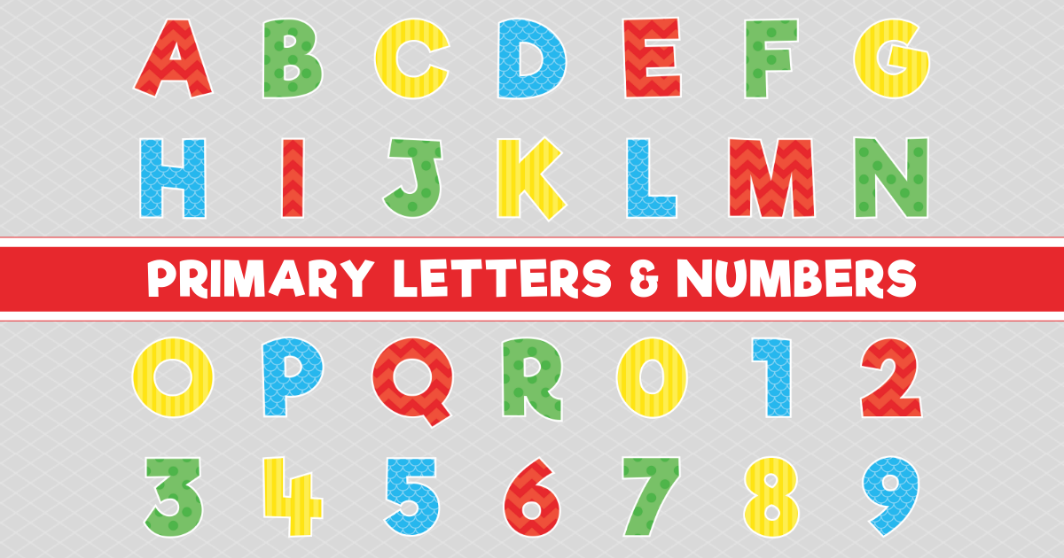 Primary Letters & Numbers Bundle · Creative Fabrica