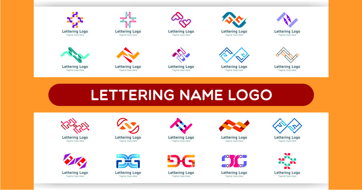 Lettering Name Logo Bundle #93 Bundle · Creative Fabrica