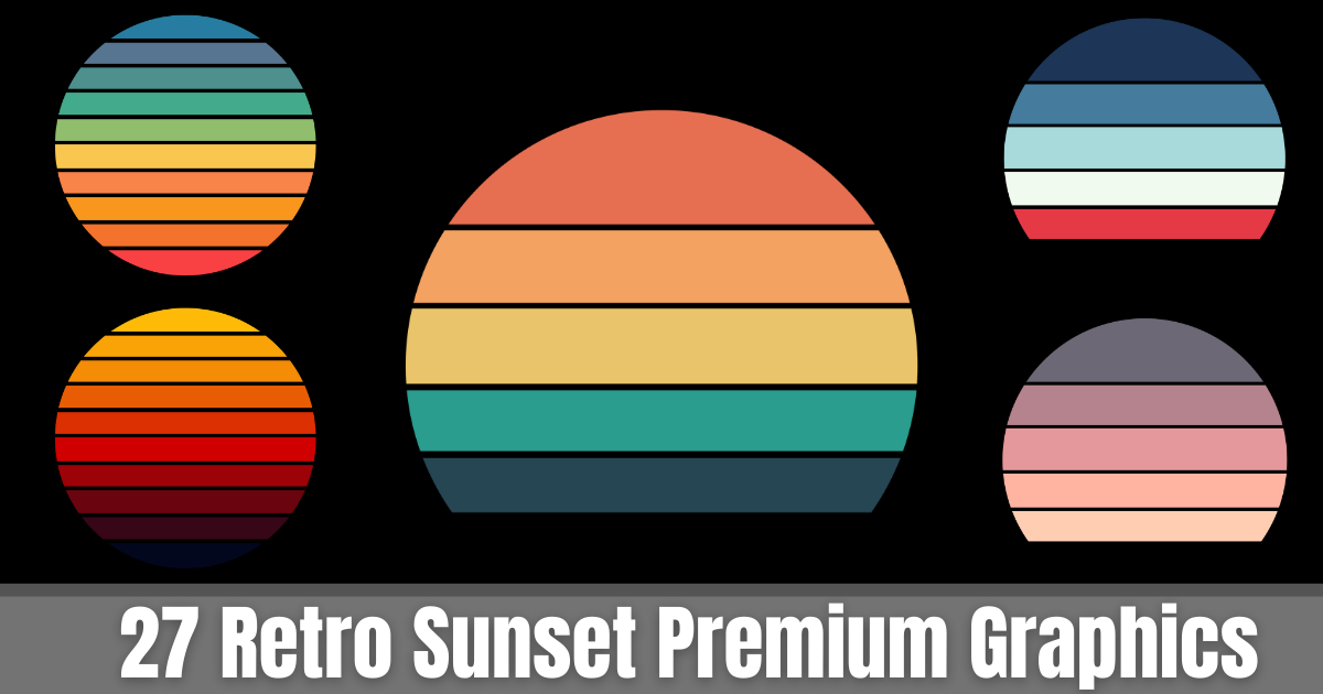 Retro Vintage Sunset Premium Bundle Bundle · Creative Fabrica