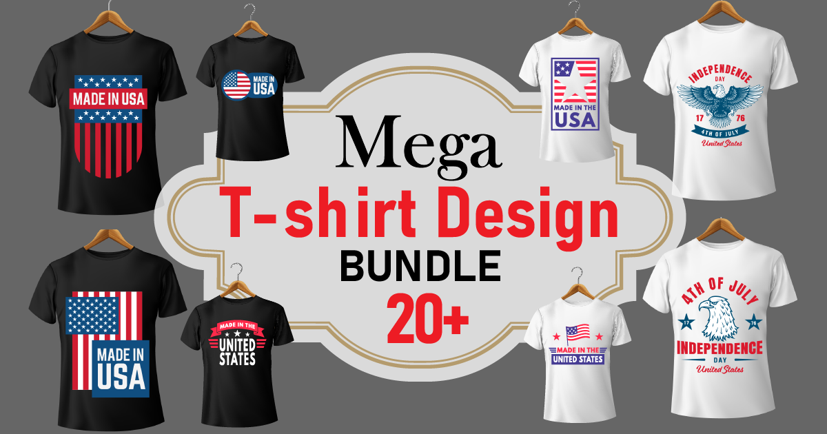 Mega American Luxury T-Shirt Bundle Bundle · Creative Fabrica