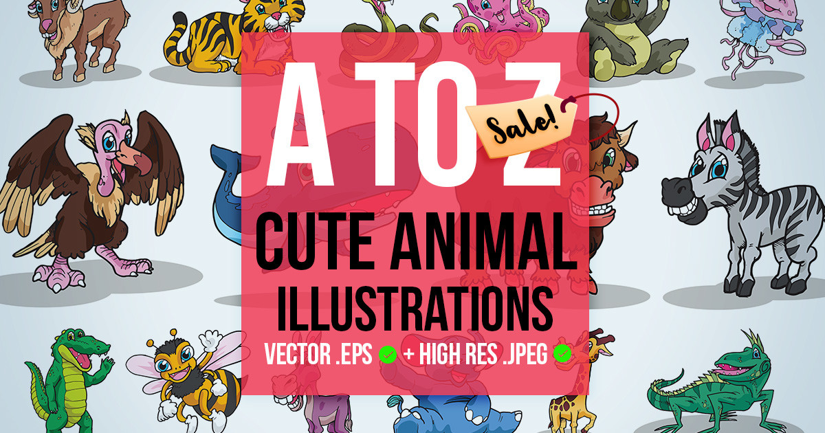 A to Z Cute Animal Illustrations Bundle Bundle · Creative Fabrica