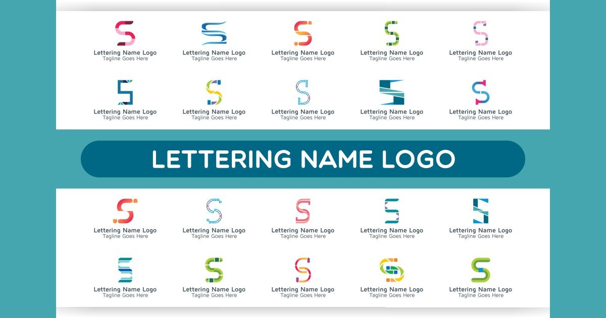 Lettering Name Logo Bundle #123 Bundle · Creative Fabrica