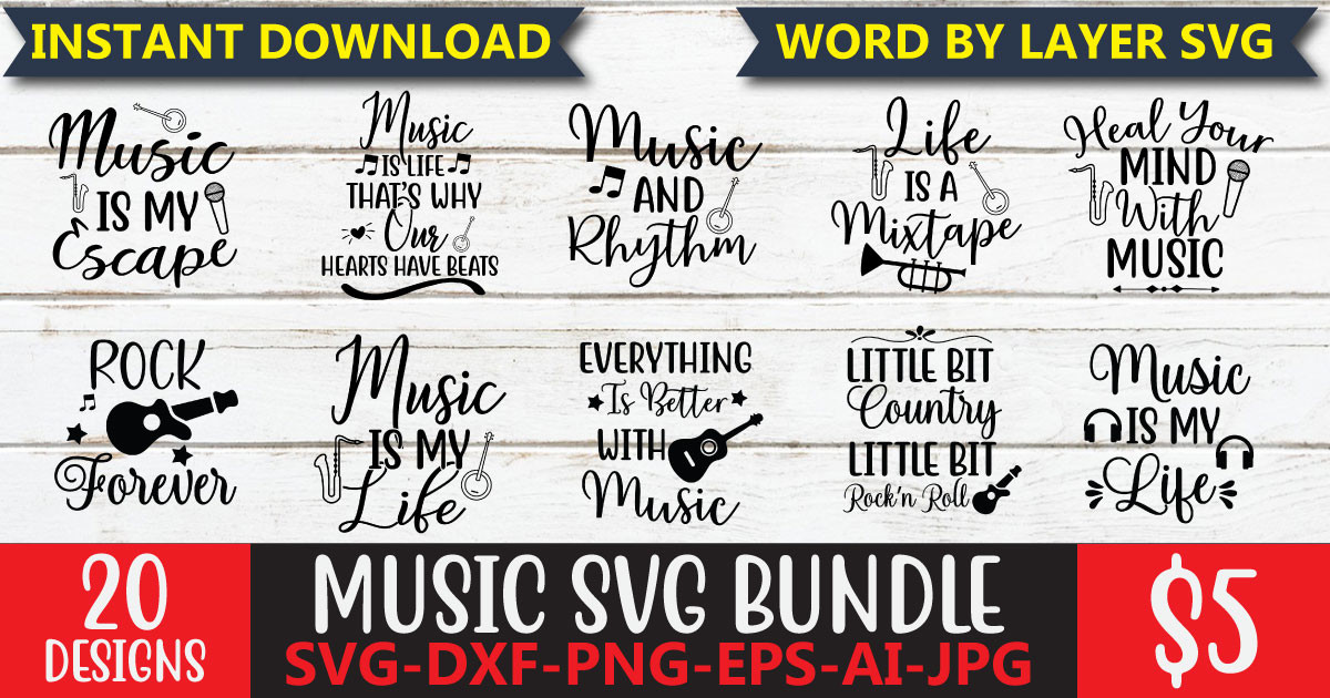 Music SVG Bundle Bundle · Creative Fabrica