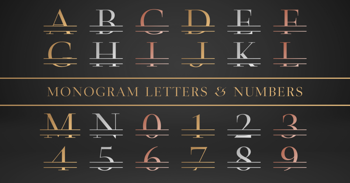 Monogram Letters & Numbers Bundle · Creative Fabrica