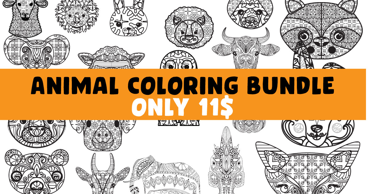Animal Coloring Pages Bundle Bundle · Creative Fabrica