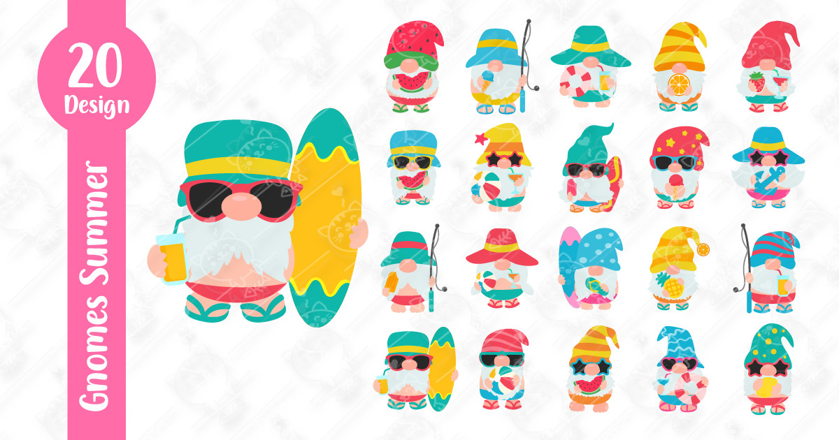 20 Summer Gnomes Bundle Bundle · Creative Fabrica