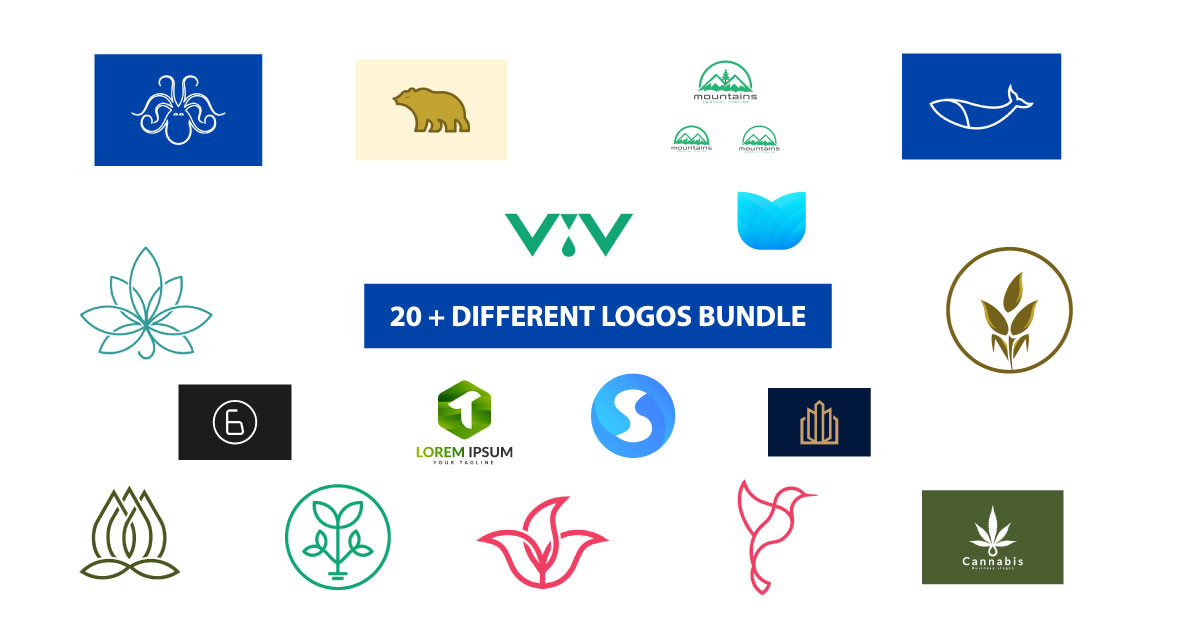 20 Logos Bundle Bundle · Creative Fabrica