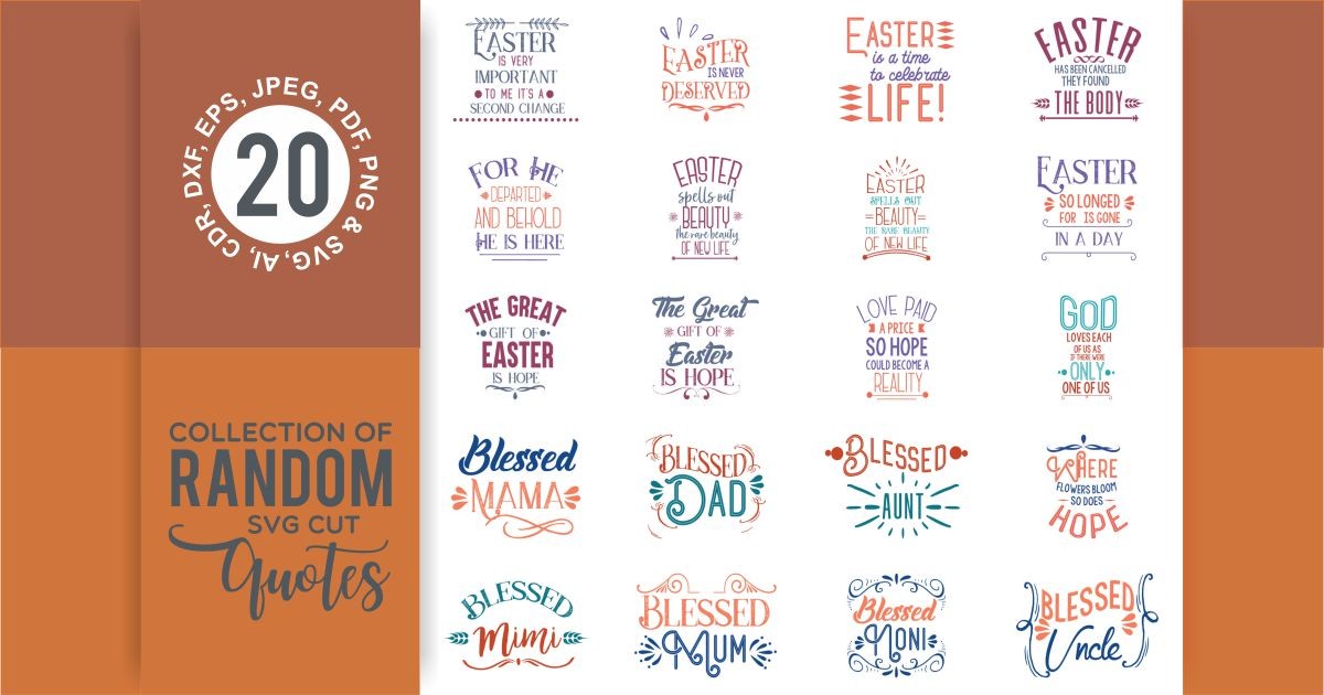 Collection of Random Quotes 20 Bundle · Creative Fabrica