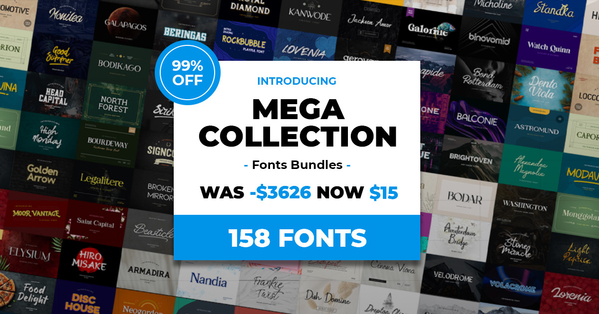 Mega Collection Fonts Bundle Bundle · Creative Fabrica
