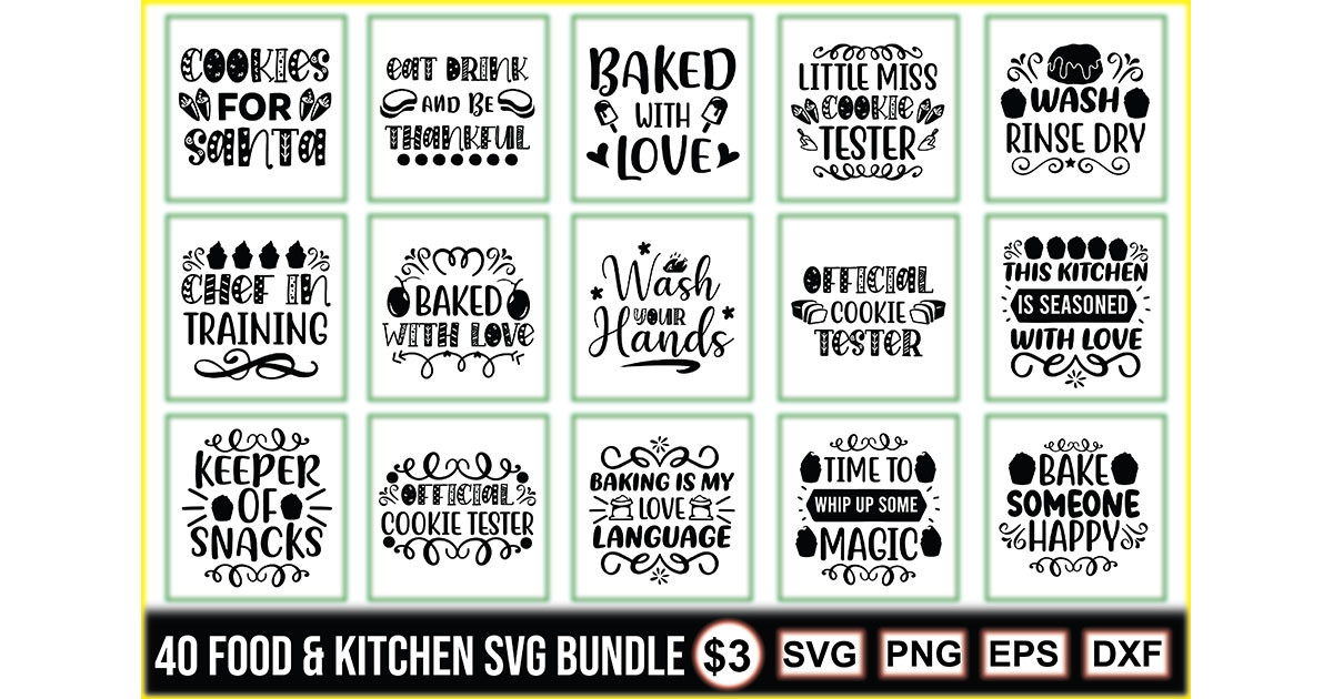 Food & Kitchen SVG Bundle Bundle · Creative Fabrica