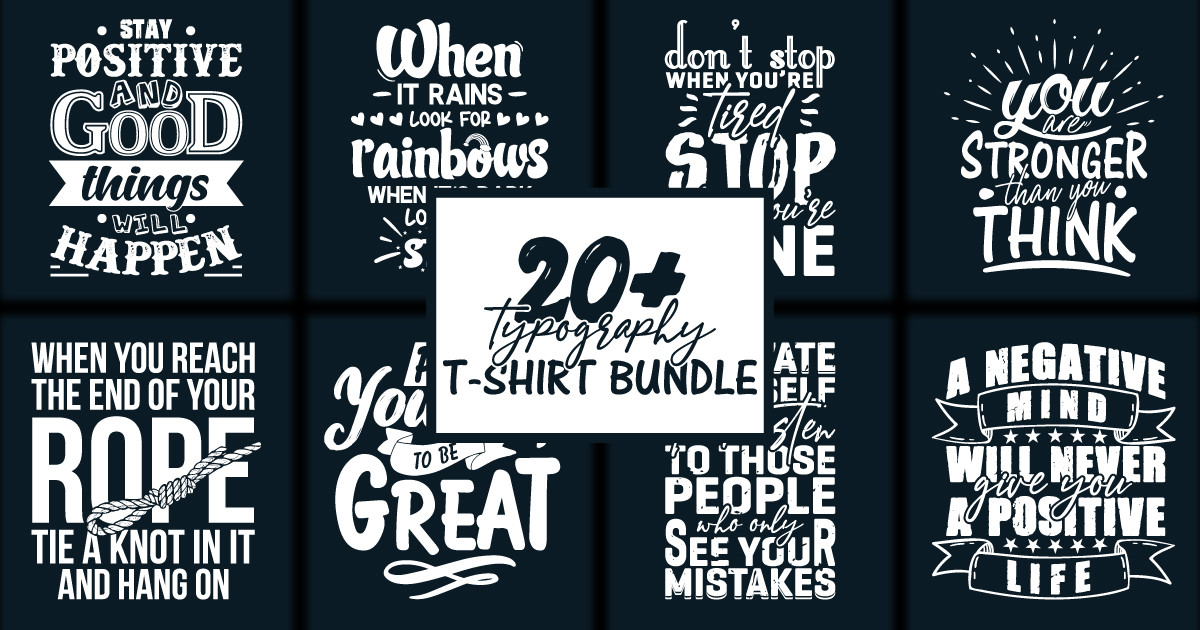 Typography Quote T-shirt Design Bundle Bundle · Creative Fabrica