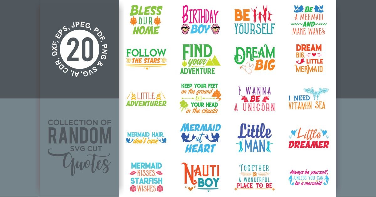 Collection of Random Quotes 72 Bundle · Creative Fabrica