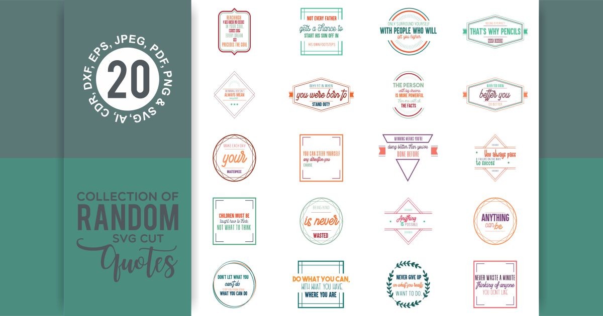 Collection of Random Quotes 125 Bundle · Creative Fabrica