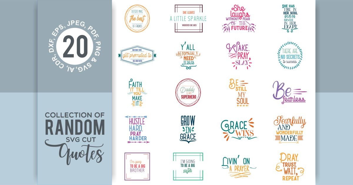 Collection of Random Quotes 123 Bundle · Creative Fabrica