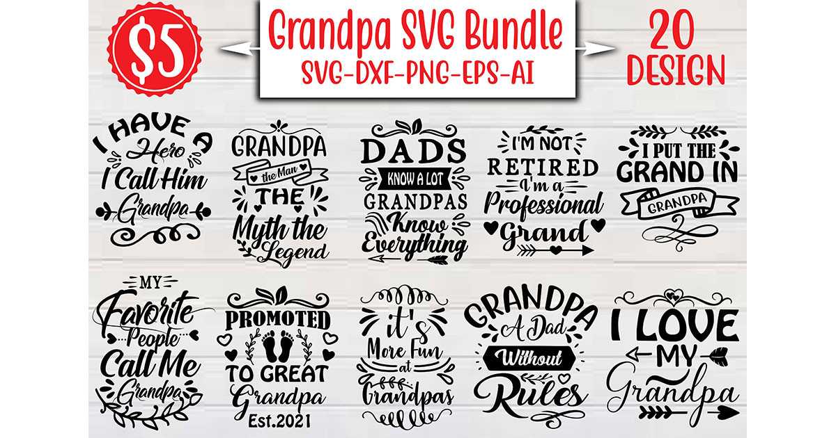 Grandpa SVG Bundle Bundle · Creative Fabrica