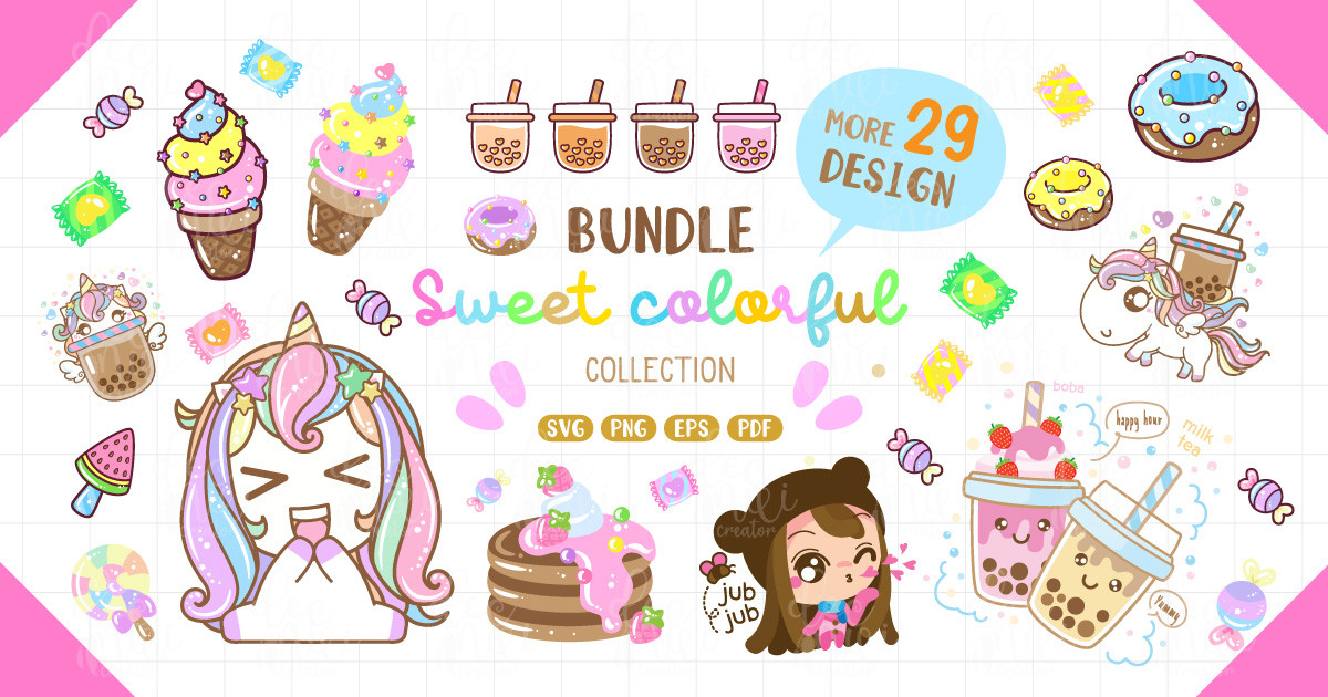 Sweet & Colorful Collection Bundle Bundle · Creative Fabrica