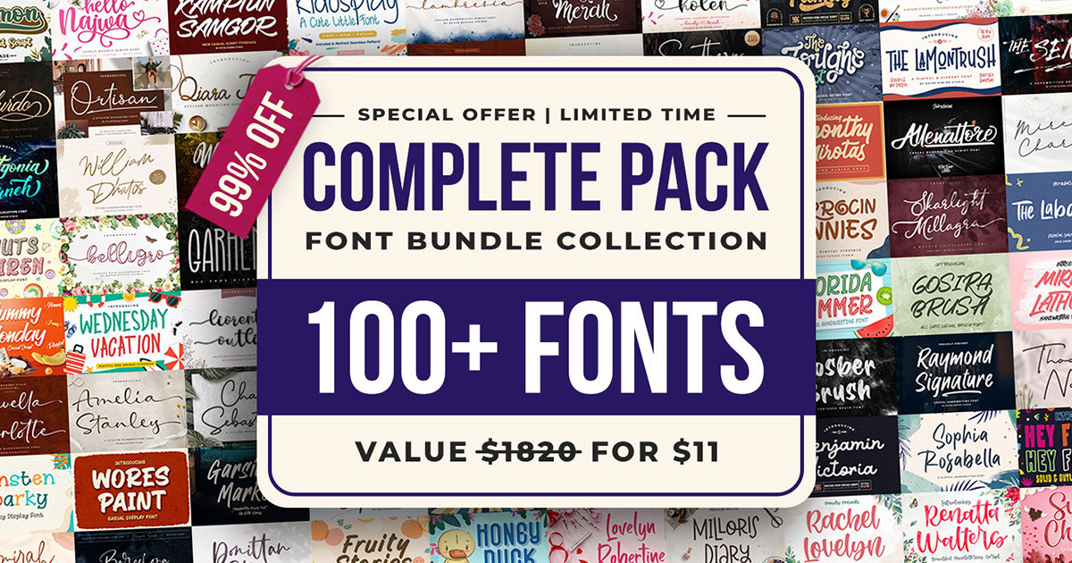 Complete Font Pack Bundle Bundle · Creative Fabrica