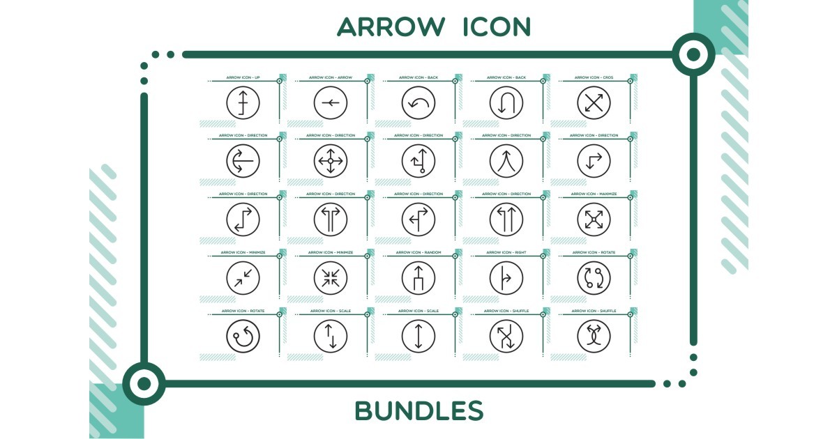 Arrow Icon Bundle 17 Bundle · Creative Fabrica