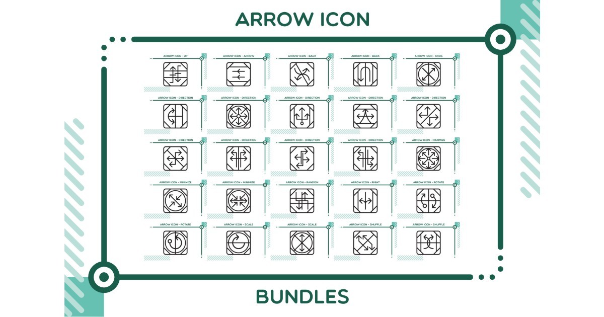 Arrow Icon Bundle 14 Bundle · Creative Fabrica