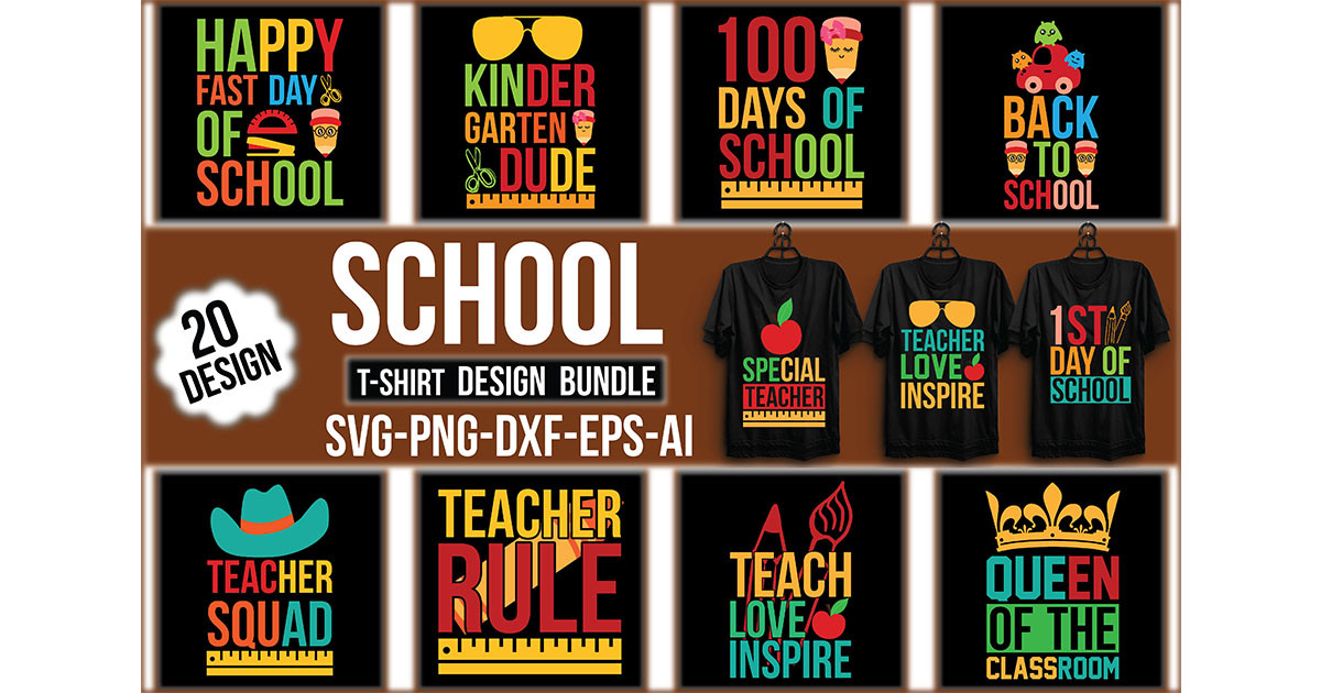 School T-shirt Design Bundle Bundle · Creative Fabrica