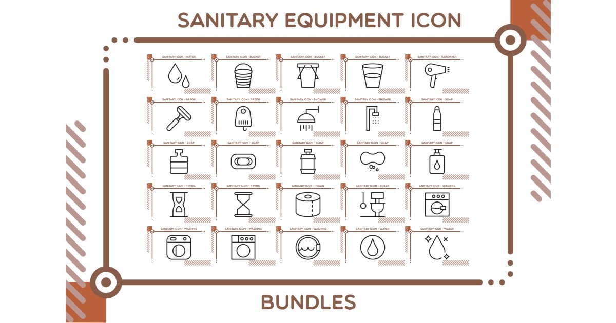 Sanitary Equipment Icon Bundle 30 Bundle · Creative Fabrica