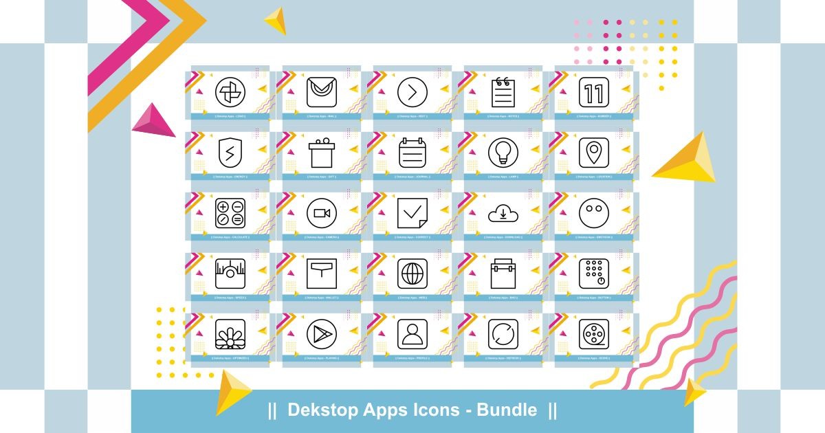 Desktop Apps Icons Bundle Bundle · Creative Fabrica