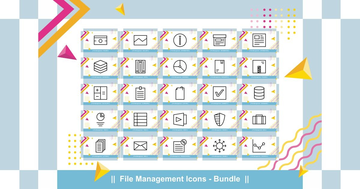 File Management Icons Bundle Bundle · Creative Fabrica