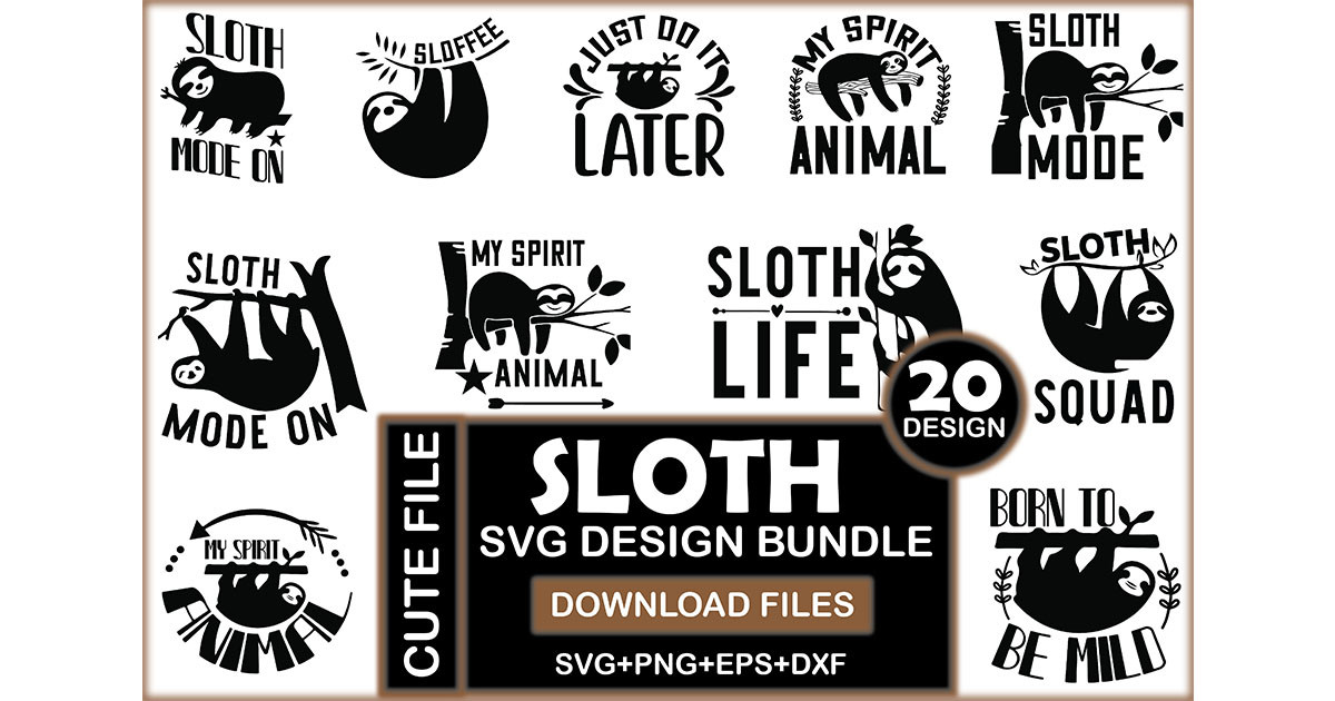 Sloth SVG Design Bundle Bundle · Creative Fabrica