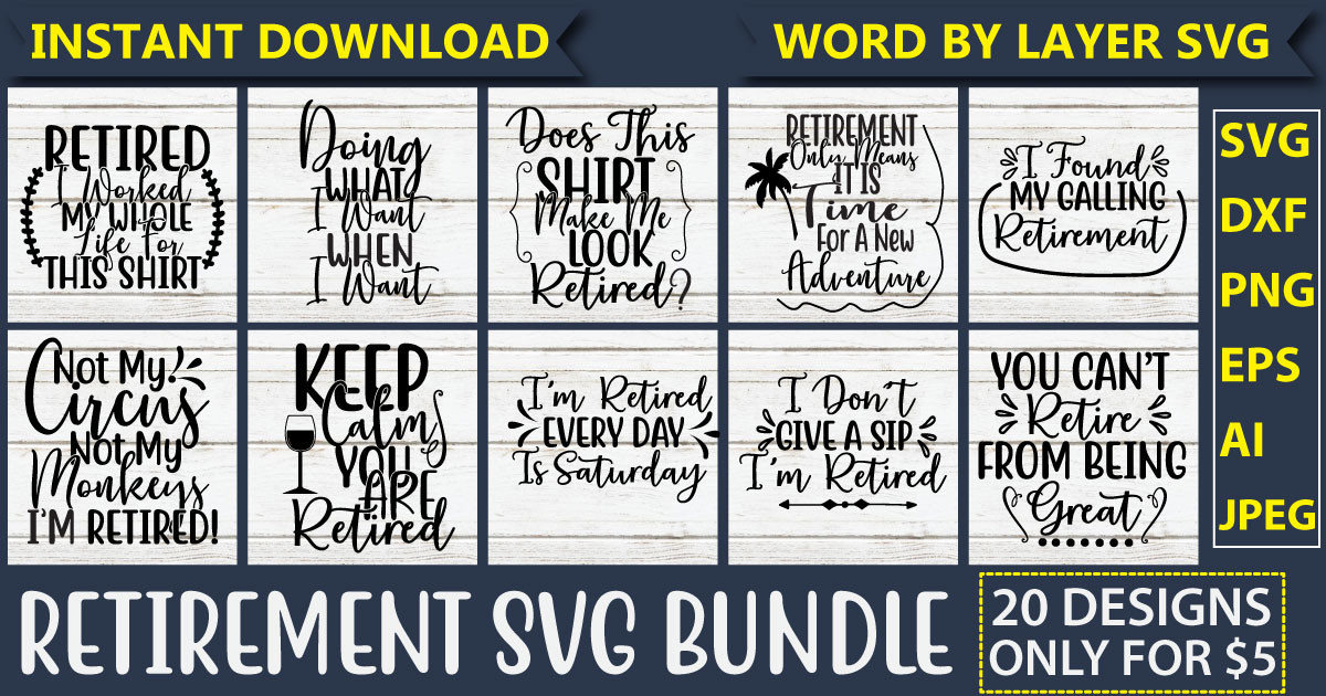Retirement SVG Bundle Bundle · Creative Fabrica
