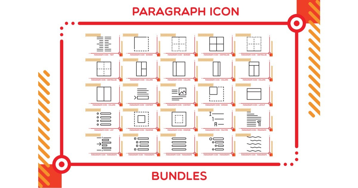 Paragraph Icon Bundle 42 Bundle · Creative Fabrica