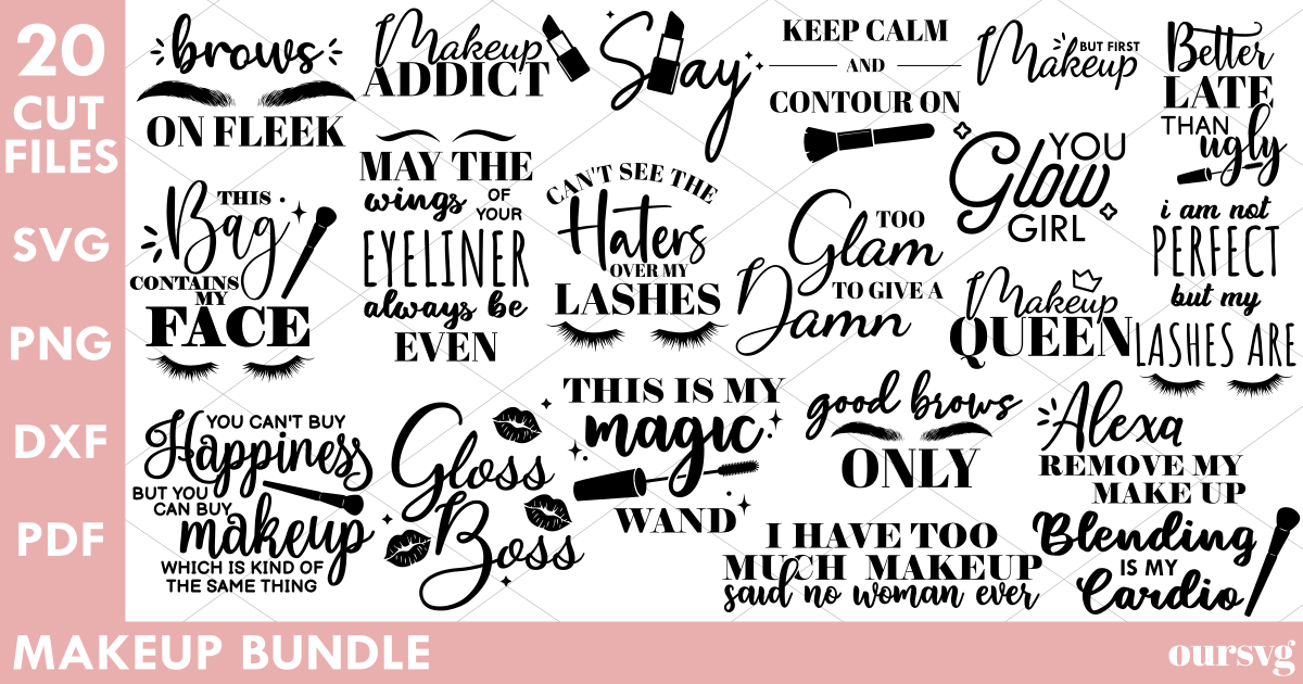 Make-Up Cosmetics Bundle Bundle · Creative Fabrica