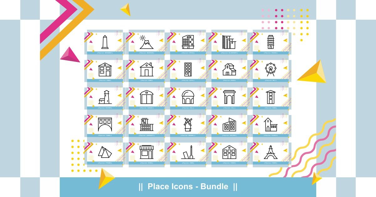 Place Icons Bundle Bundle · Creative Fabrica