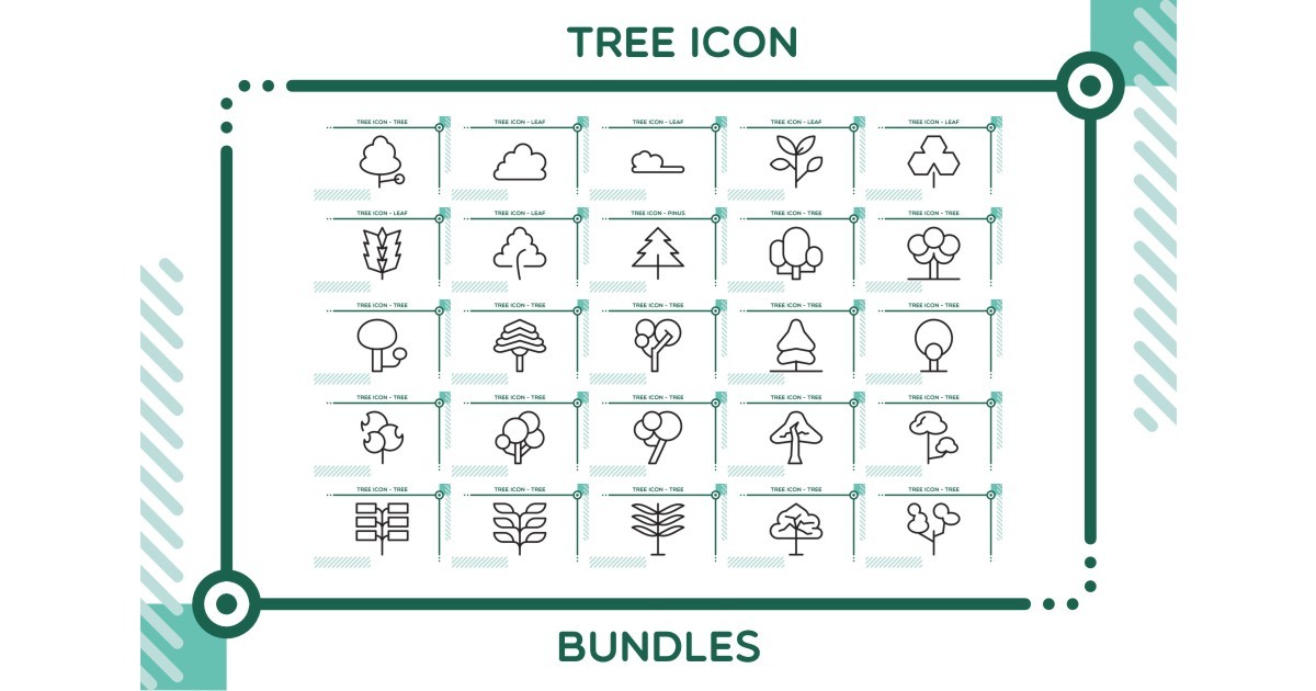 Tree Icon Bundle 46 Bundle · Creative Fabrica