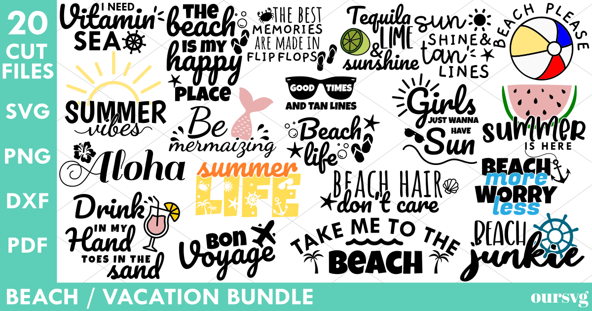 Beach and Summer Vacations Bundle Bundle · Creative Fabrica