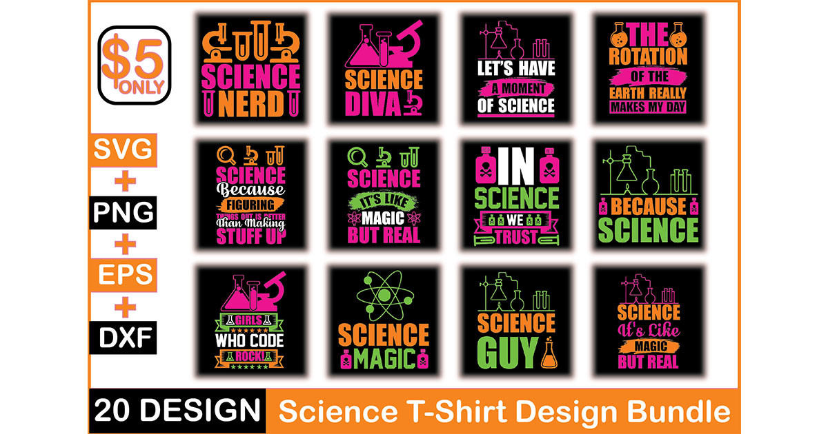 Science T-Shirt Design Bundle Bundle · Creative Fabrica