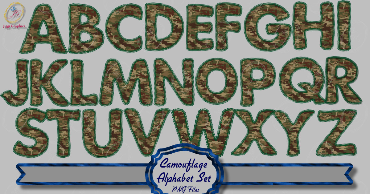 Camouflage Alphabet Bundle Bundle · Creative Fabrica