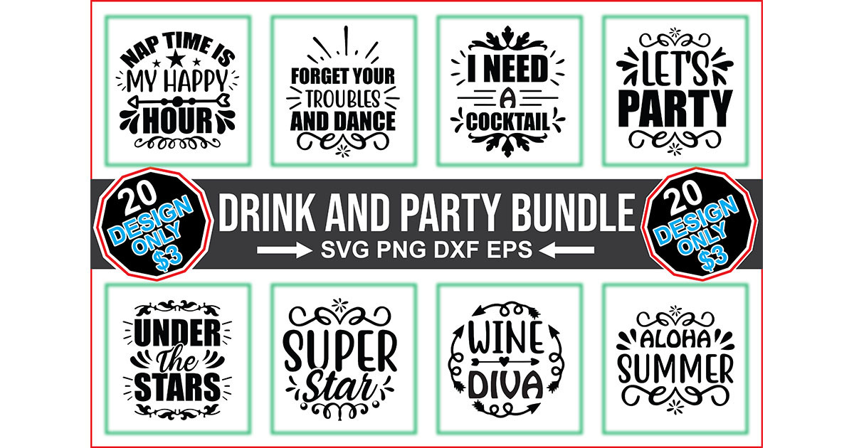 Drink and Party Bundle Bundle · Creative Fabrica