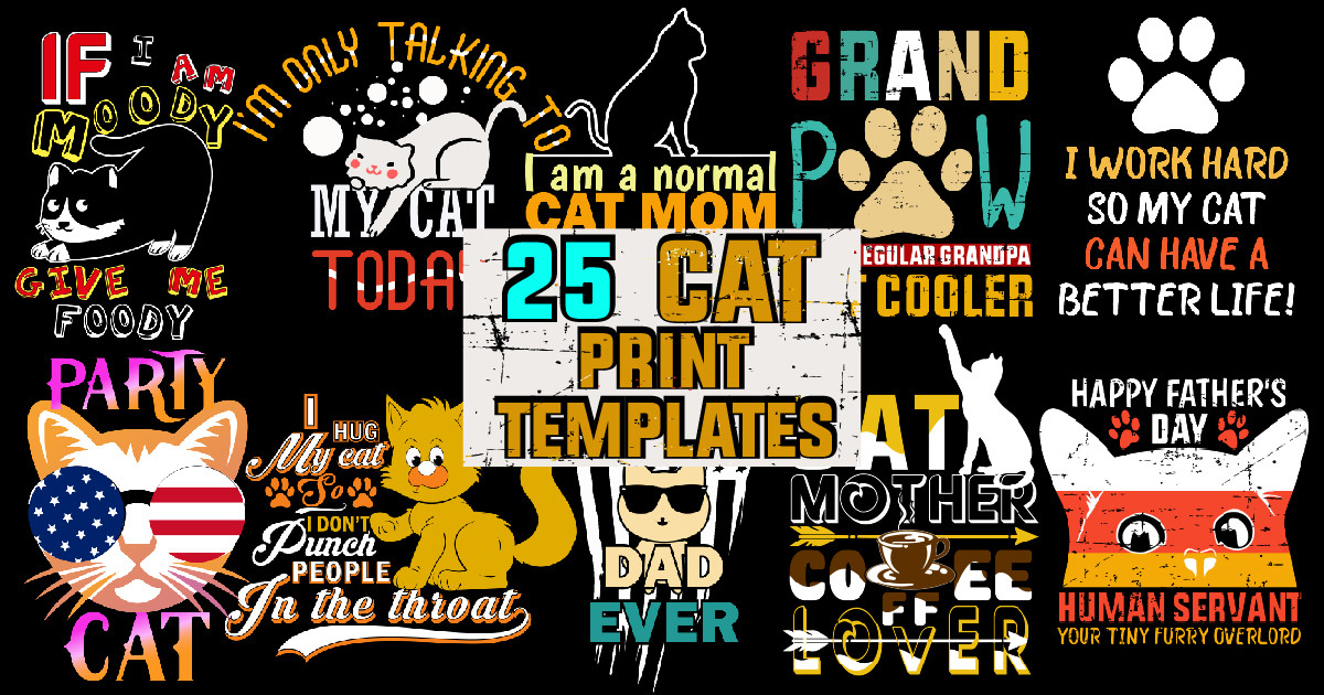 Cat Print Templates Bundle Bundle · Creative Fabrica