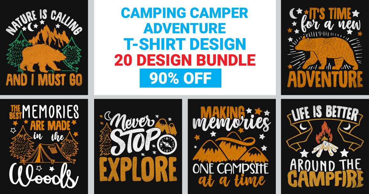 Camping Camper Adventure T-Shirt Bundle Bundle · Creative Fabrica