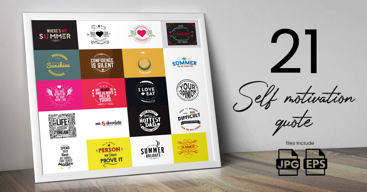 21 Self Motivation Quotes Bundle Bundle · Creative Fabrica