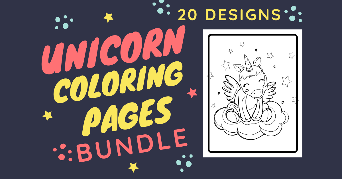 Unicorn Coloring Pages Bundle Bundle · Creative Fabrica