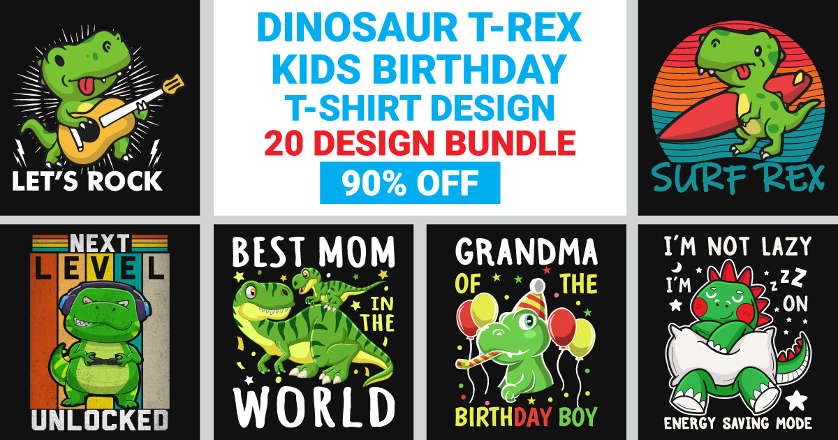 Dinosaur T-Rex Kids Bundle Bundle · Creative Fabrica